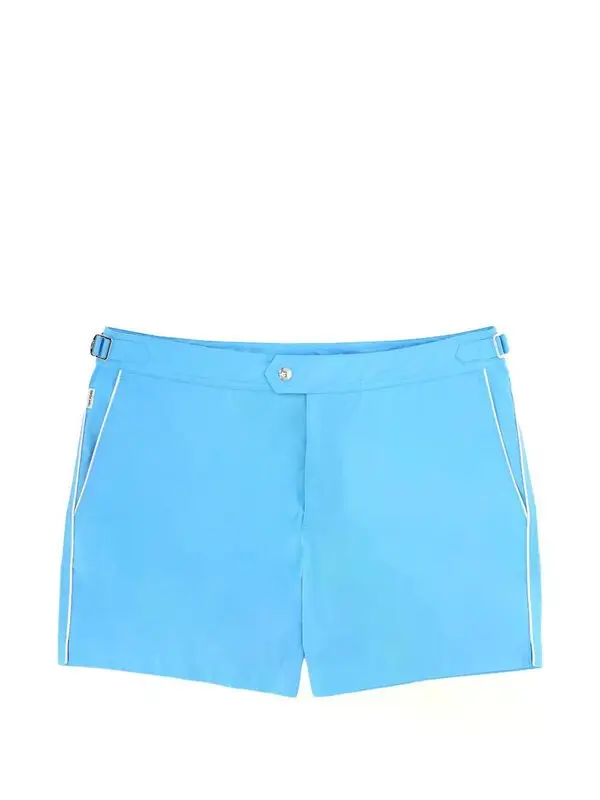 TOM FORD Piped-trim Swim Shorts - Blue