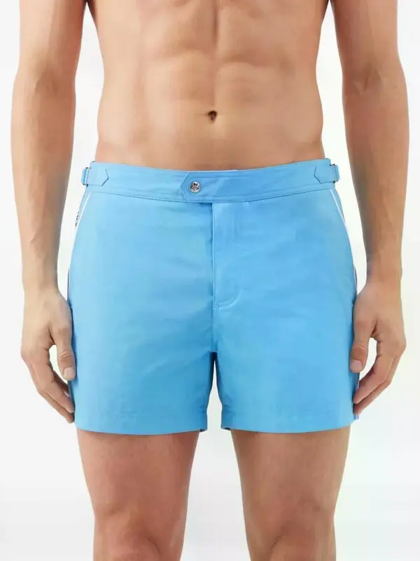 TOM FORD Piped-trim Swim Shorts - Blue