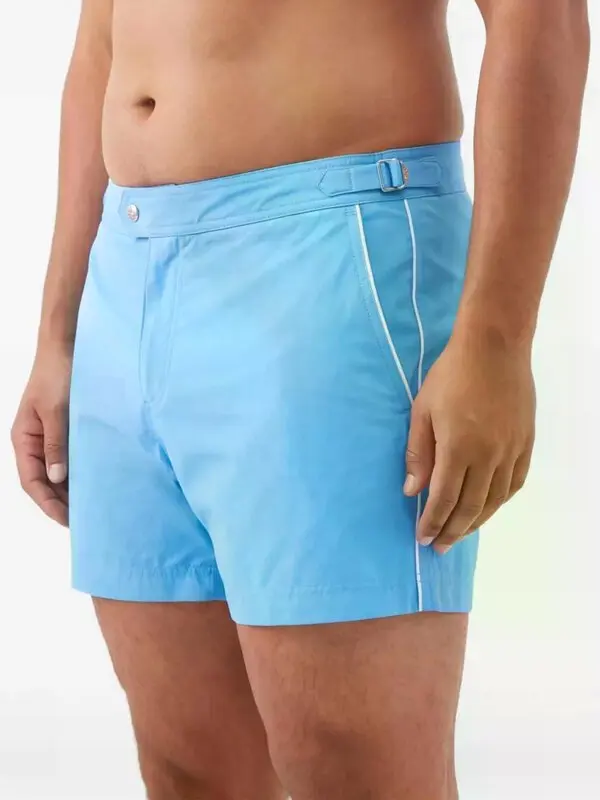 TOM FORD Piped-trim Swim Shorts - Blue