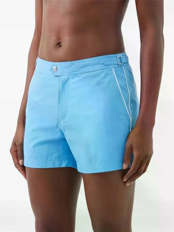 TOM FORD Piped-trim Swim Shorts - Blue