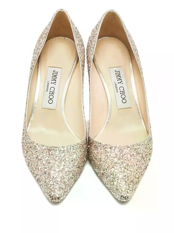 JIMMY CHOO Romy Glitter-detail Pointed-toe Pumps