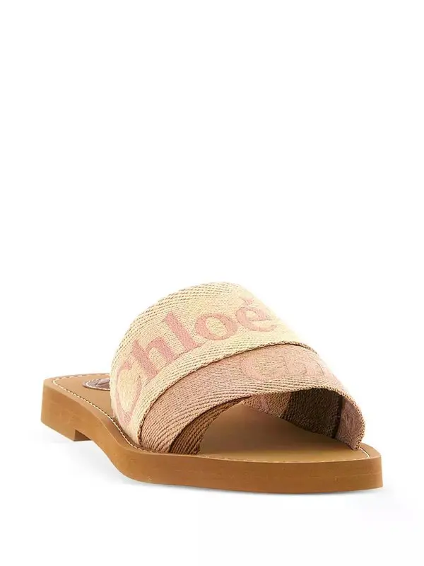 Chloé Logo Print Sandals - Neutrals