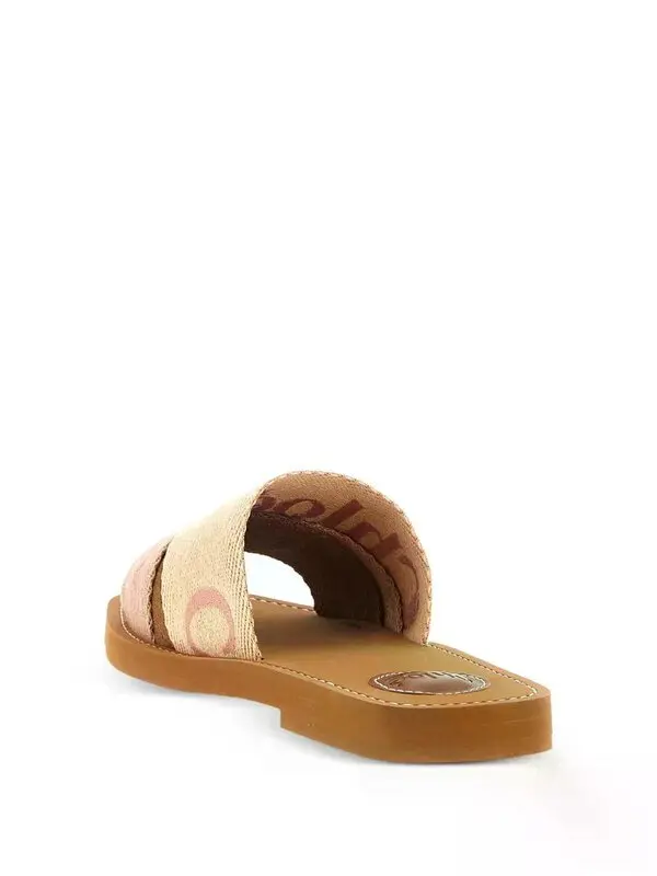 Chloé Logo Print Sandals - Neutrals