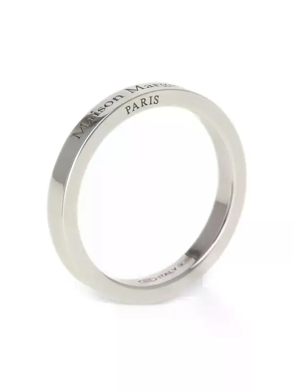 MAISON MARGIELA Engraved Logo Ring - Silver