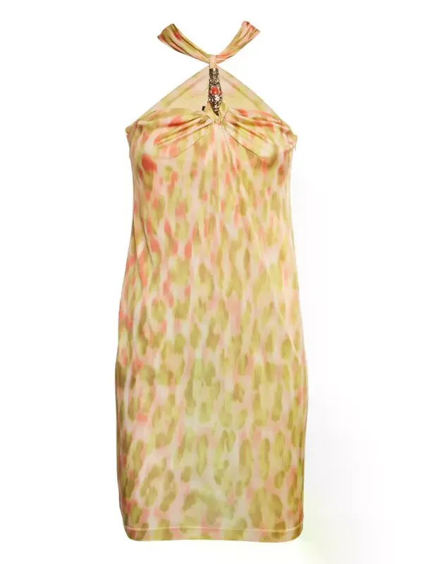 Roberto Cavalli Halterneck Printed Mini Dress