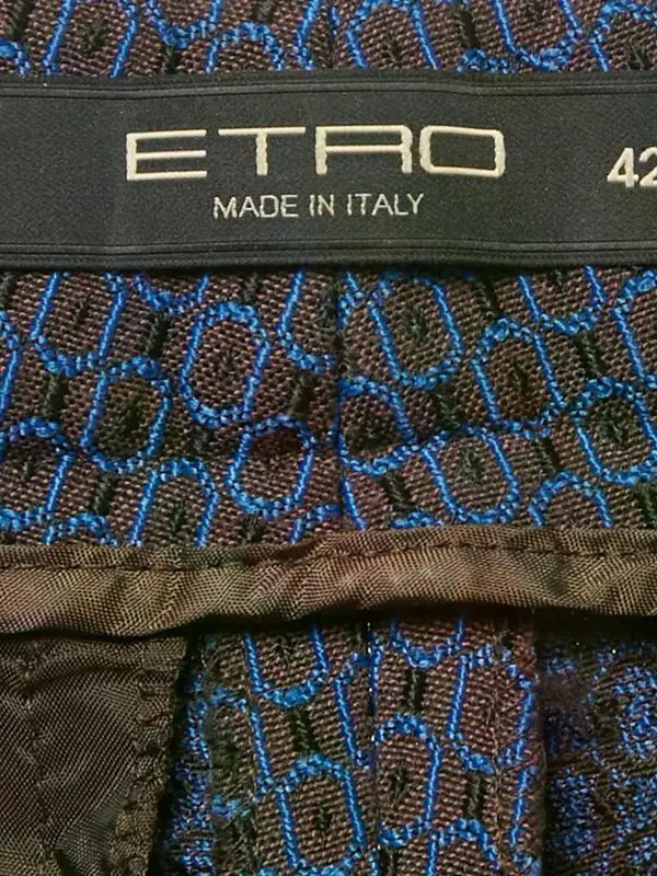 Etro Jacquard Skinny Trousers - Blue