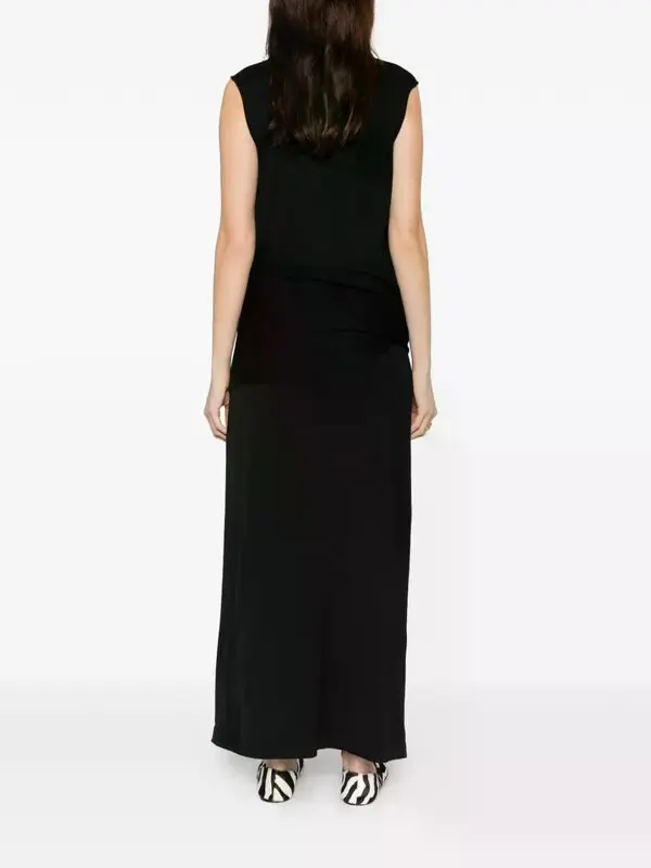 JIL SANDER V-neck Draped Maxi Dress