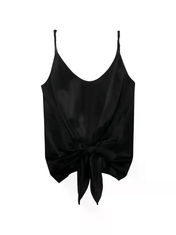 JW Anderson Knot-detail V-neck Tank Top - Black