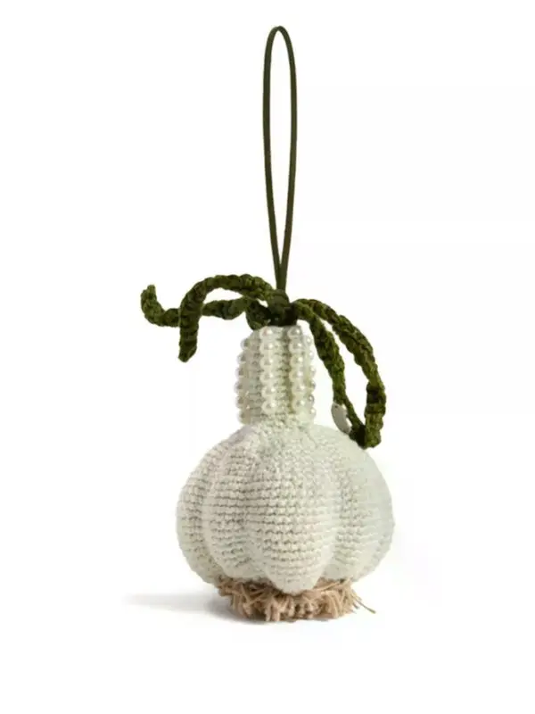 GOHAR WORLD Crochet Beaded Garlic Charm - White