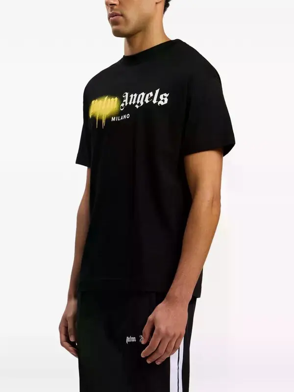 Palm Angels Spray City Milan Dripping Logo T-shirt - Black