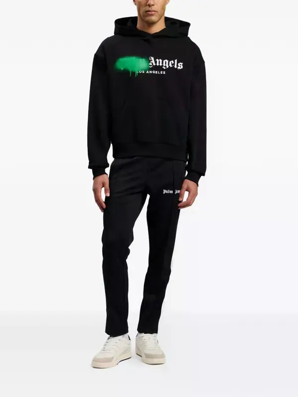 Palm Angels Spray City Los Angeles Dripping Logo Hoodie - Black