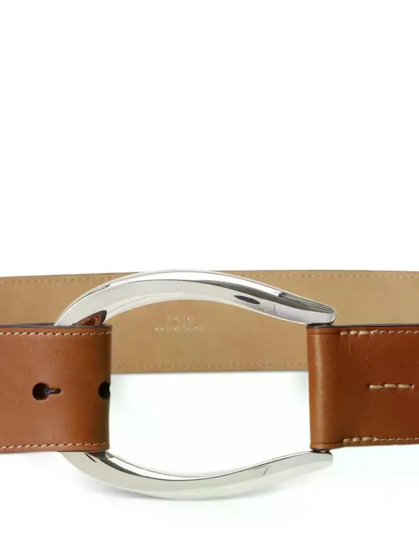 Polo Ralph Lauren Stirrup Buckle Leather Belt - Neutrals