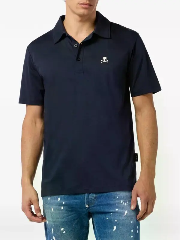 Philipp Plein Logo Polo Shirt - Blue
