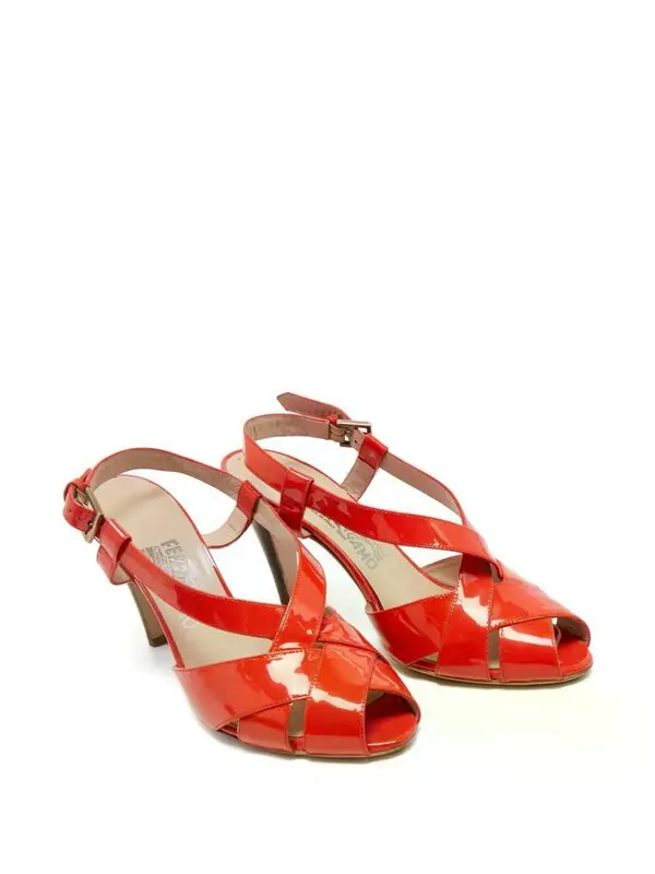 FERRAGAMO 115mm Peep-toe Strap Shoes