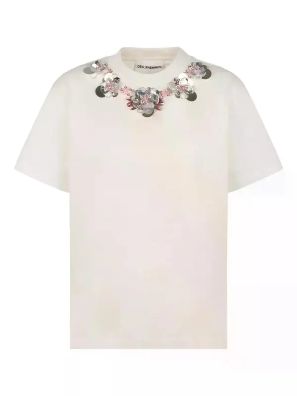 DES_PHEMMES Bead-embellished T-shirt