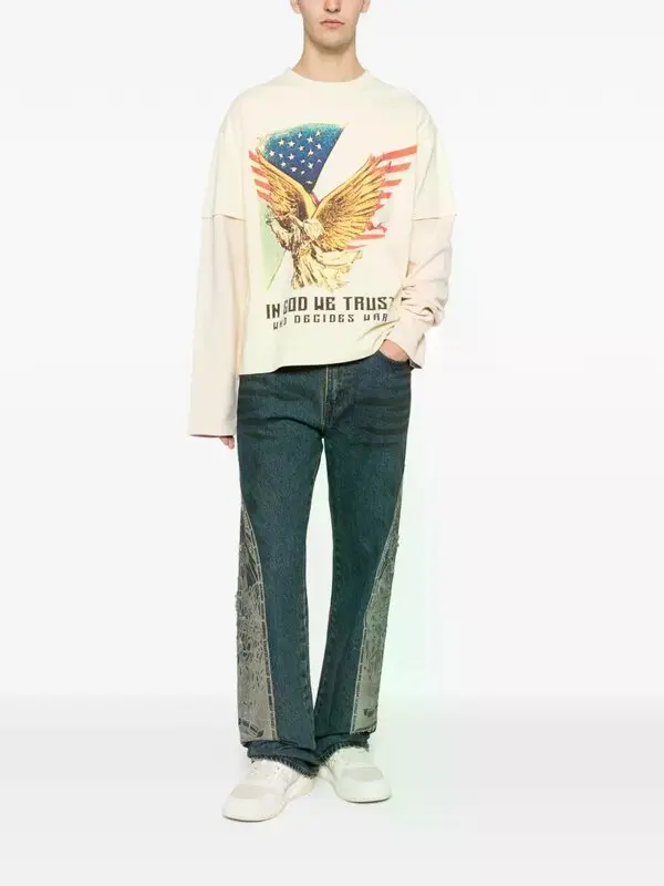 WHO DECIDES WAR BY EV BRAVADO Eagle Graphic Long-sleeve Sweatshirt