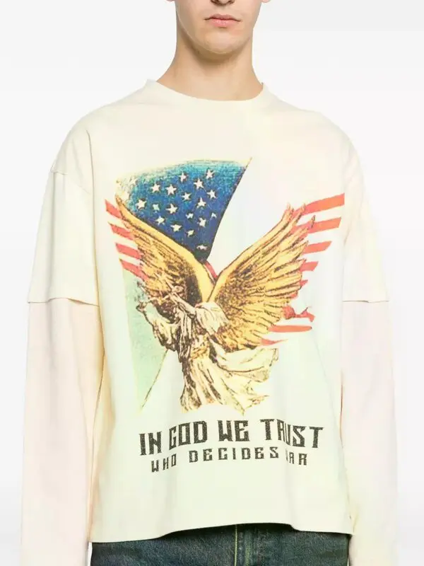 WHO DECIDES WAR BY EV BRAVADO Eagle Graphic Long-sleeve Sweatshirt