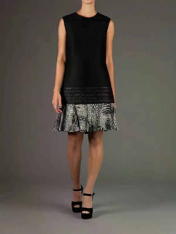 Giambattista Valli Sleeveless Drop Waist Dress - Black
