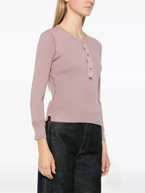 Chloé Henley Cotton Top - Pink