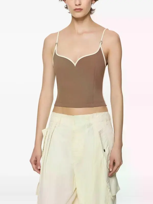 Paris Georgia Heart Trim-detail Top - Brown