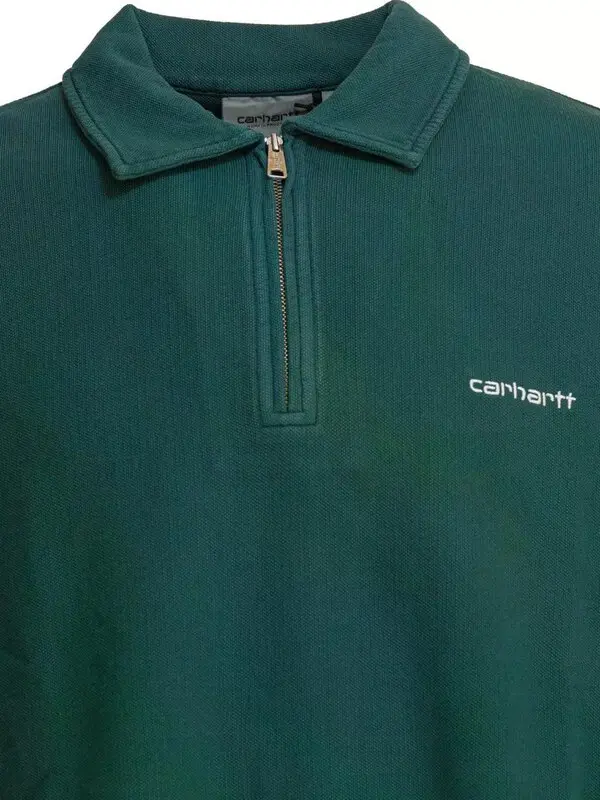 Carhartt Work In Progress Script Zip Logo Polo Shirt
