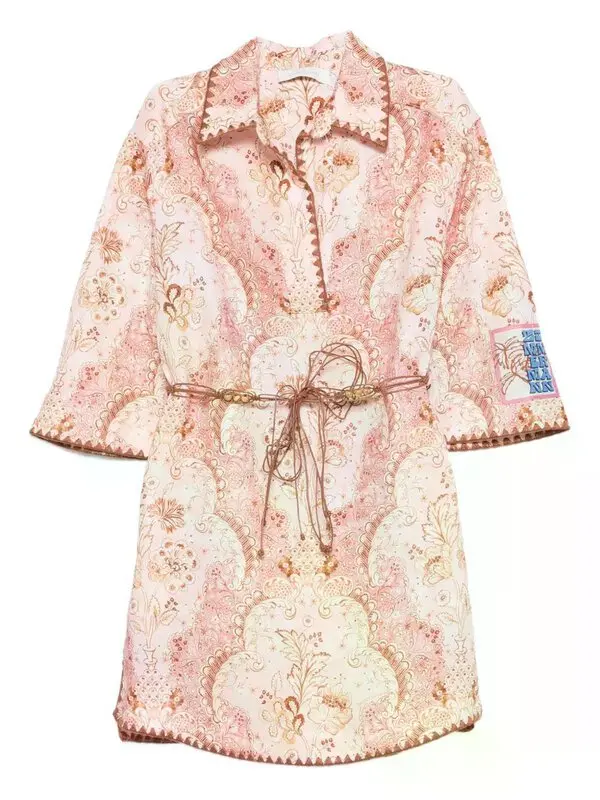 Zimmermann Daylight Floral Belted Mini Dress