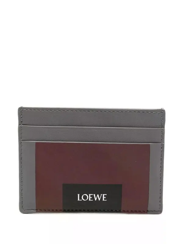 Loewe Panelled Leather Cardholder - Grey