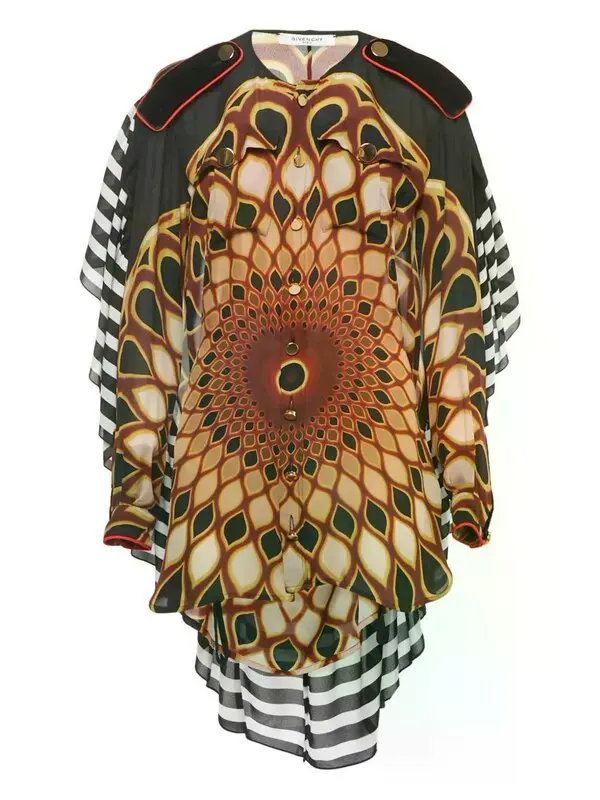 Givenchy Geometric-print Silk Blouse