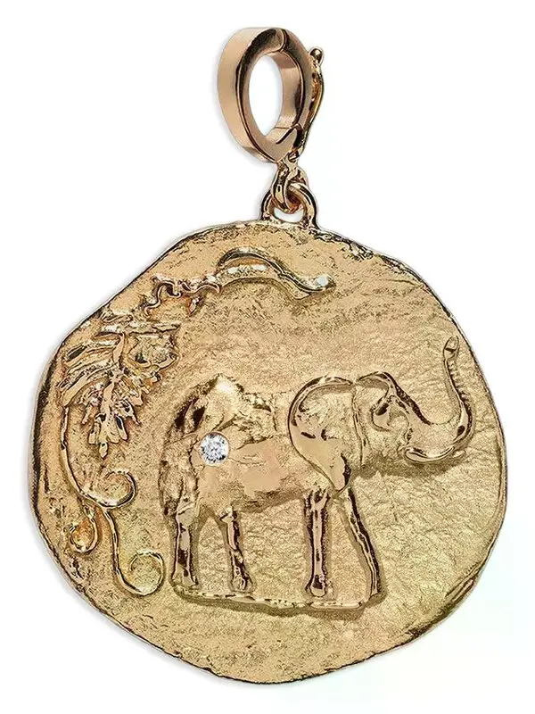 AZLEE Diamond Coin Pendant - Gold