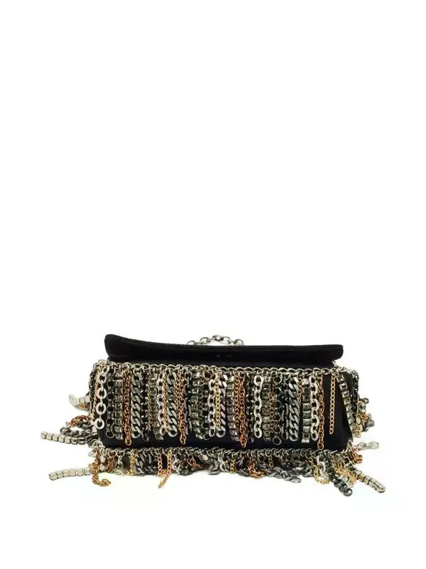 JIMMY CHOO Chain-embellished Suede Mini Bag