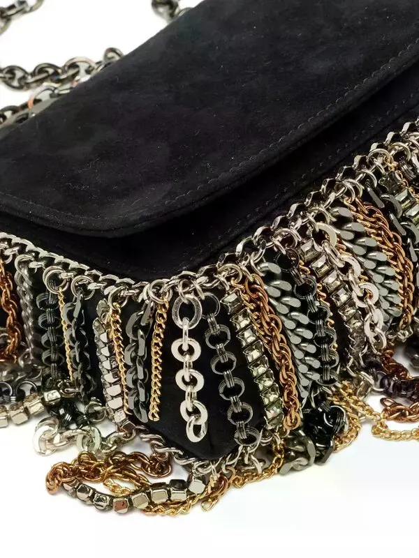 JIMMY CHOO Chain-embellished Suede Mini Bag