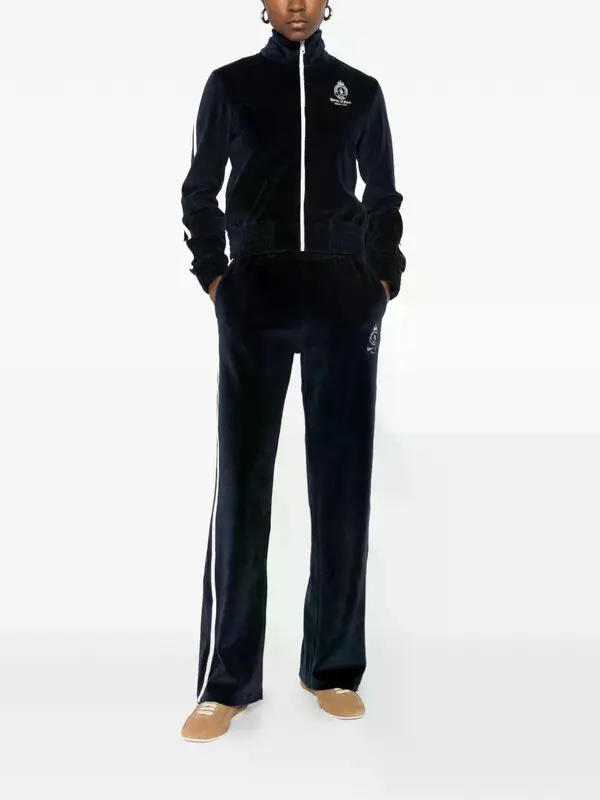 SPORTY & RICH Sleeve-stripe Zipped Sweatshirt - Blue