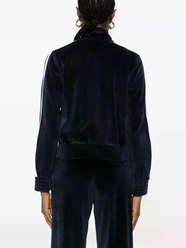 SPORTY & RICH Sleeve-stripe Zipped Sweatshirt - Blue