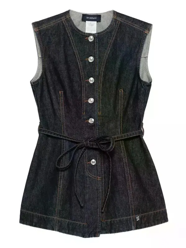 Sportmax Belted Denim Top - Blue