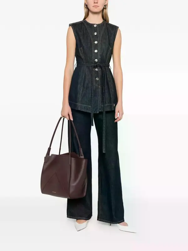 Sportmax Belted Denim Top - Blue