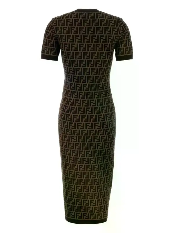 Fendi Fitted Jacquard Mini Dress