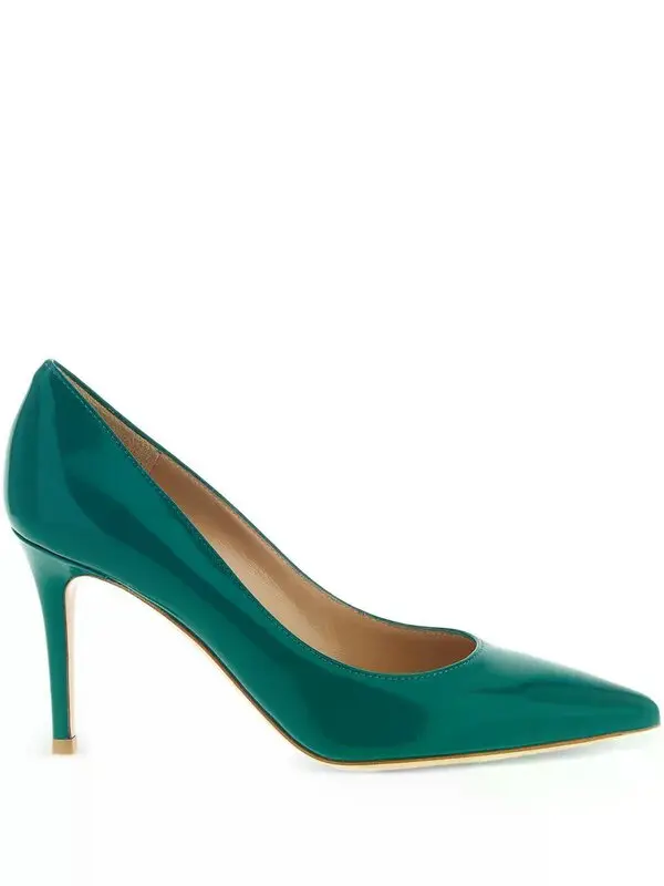 GIANVITO ROSSI Pointed Stiletto Leather Pumps - Green