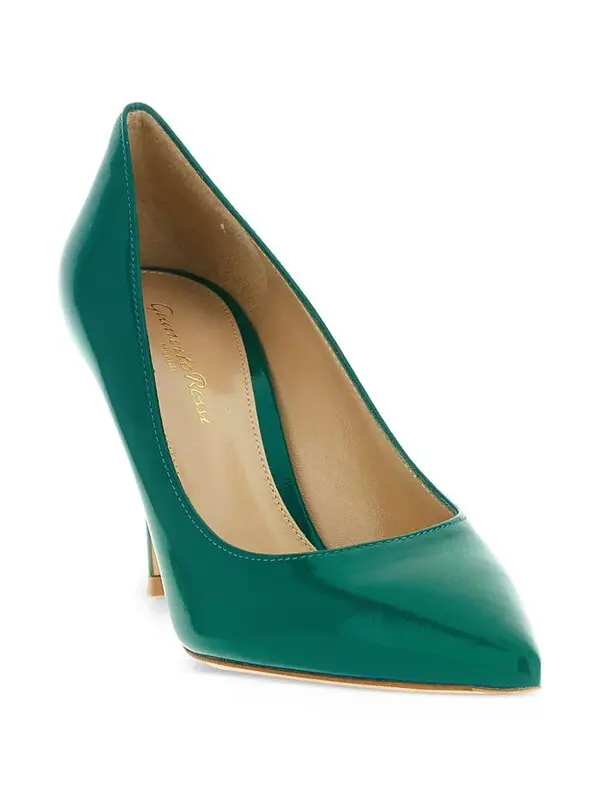 GIANVITO ROSSI Pointed Stiletto Leather Pumps - Green