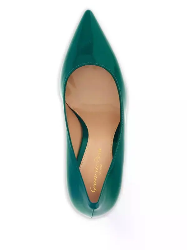 GIANVITO ROSSI Pointed Stiletto Leather Pumps - Green