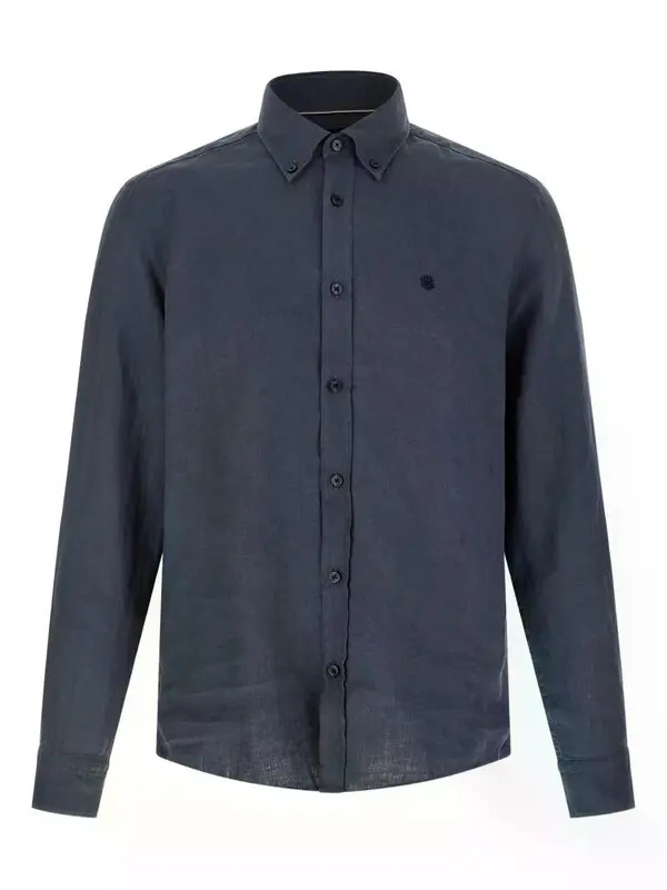 BOSS Embroidered Buton-fastening Shirt - Blue