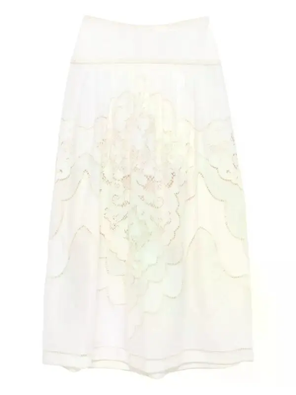Zimmermann Daylight Embroidered Maxi Skirt - White