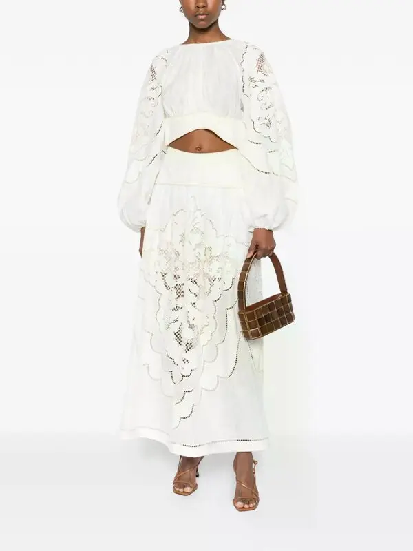 Zimmermann Daylight Embroidered Maxi Skirt - White