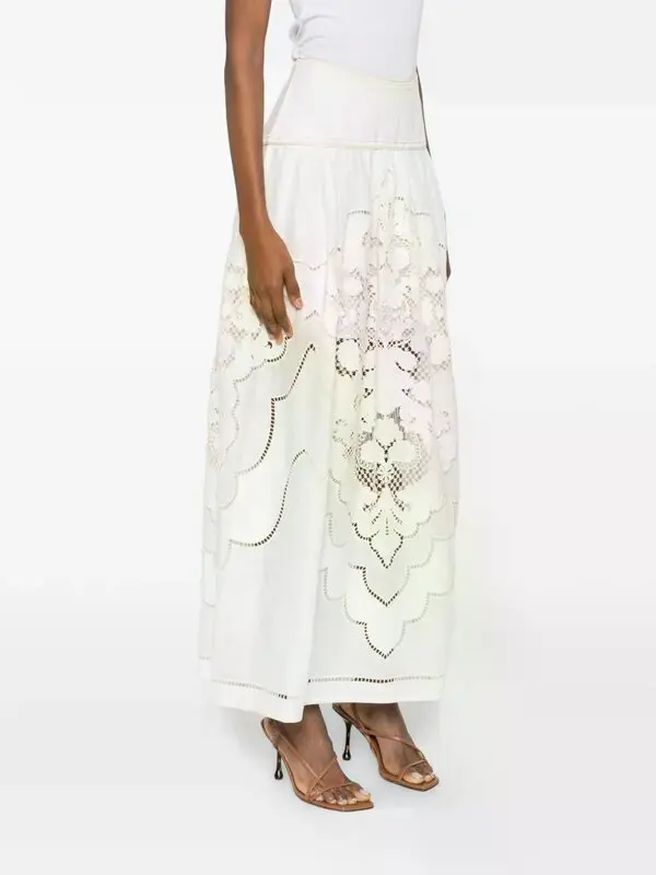Zimmermann Daylight Embroidered Maxi Skirt - White