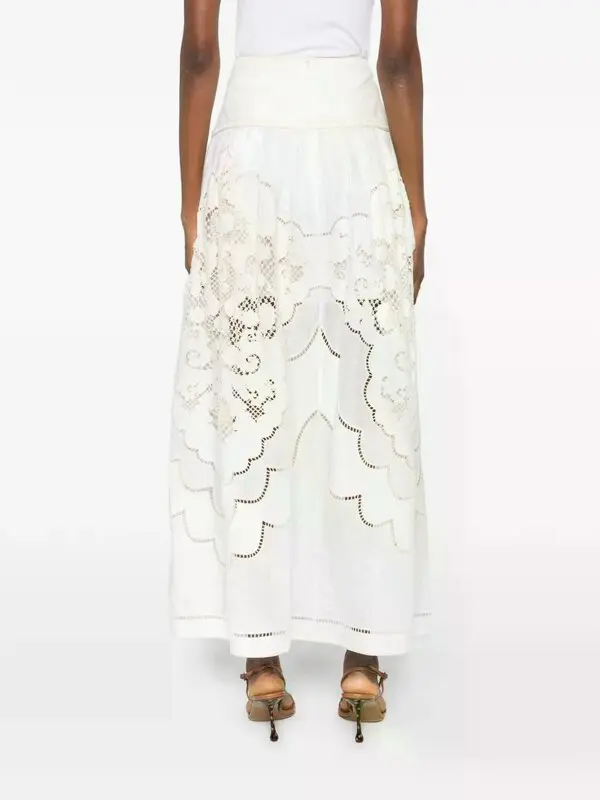Zimmermann Daylight Embroidered Maxi Skirt - White