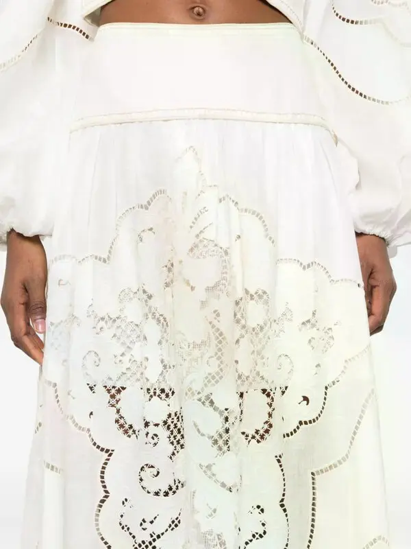 Zimmermann Daylight Embroidered Maxi Skirt - White
