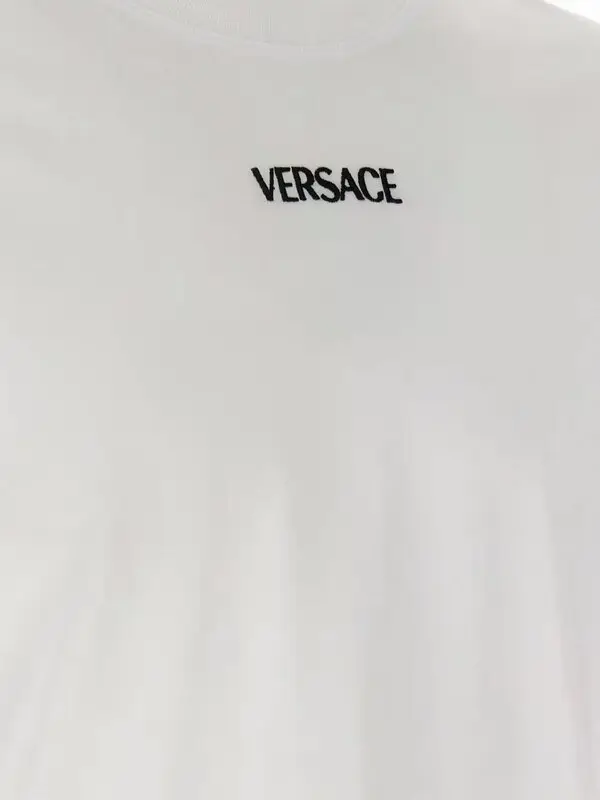 Versace Logo-embroidery Crew-neck T-shirt