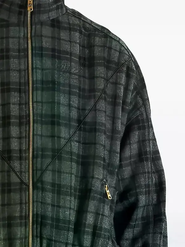 WILLY CHAVARRIA Plaid Zip-up Jacket
