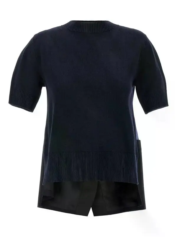 Sacai Patchwork Short-sleeved T-shirt - Blue