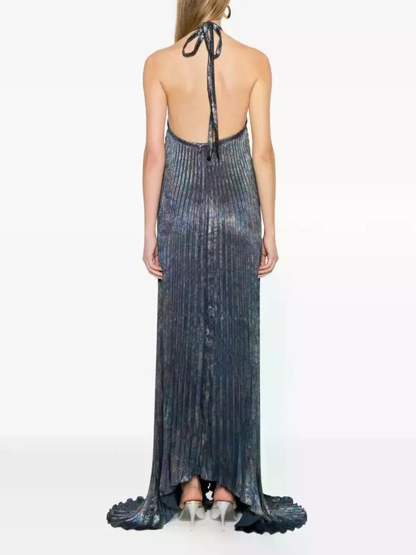 L'IDEE Deesse Pleated Gown - Blue