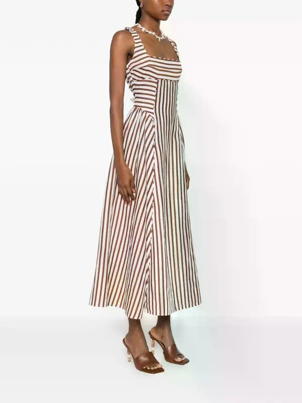 Cult Gaia Carla Striped Midi Dress - White